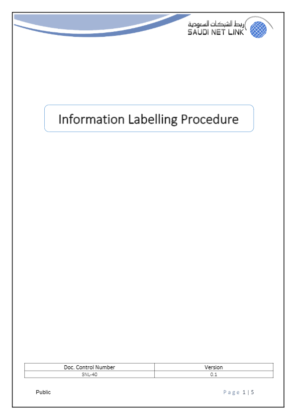 SNL-40 Information Labelling Procedure | SNL Community